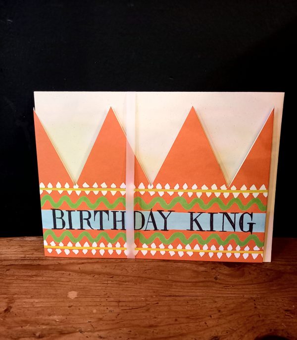 Hadley Birthday King card/hat - small and green